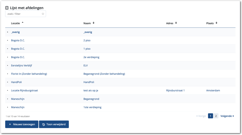 Hoe maak ik een afdeling entiteit aan?