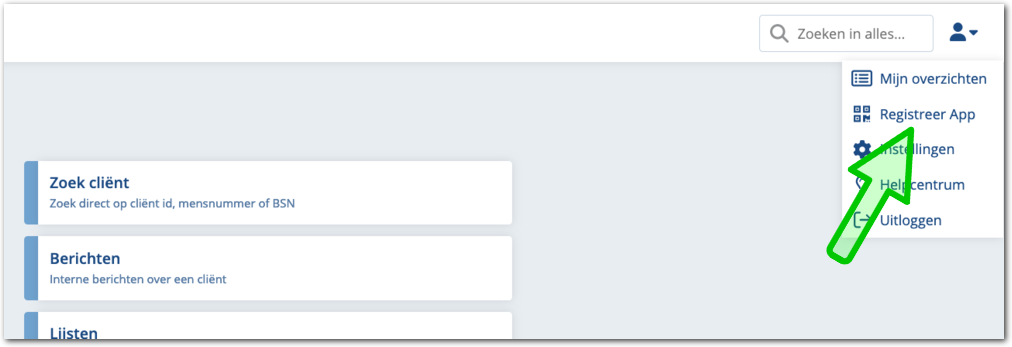Toevoegen van gebruiker aan MedimoApp met QR-code